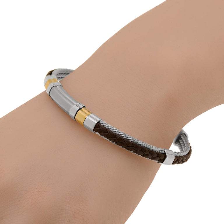 Alor Stainless Steel and 18k Yellow Gold Bangle Bracelet For Sale at ...