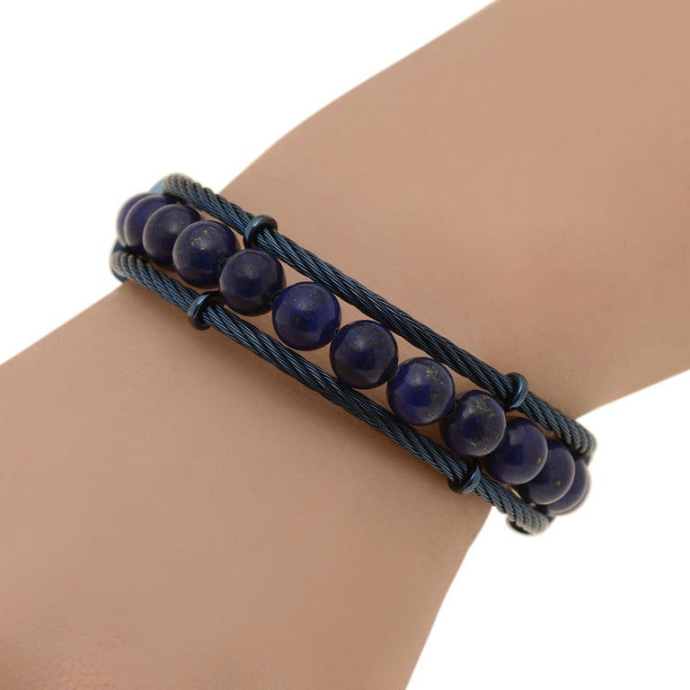 Alor Stainless Steel Lapis Layered Bracelet For Sale at 1stDibs