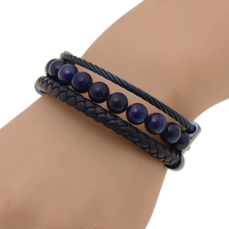 Alor Stainless Steel Lapis Layered Bracelet For Sale at 1stDibs