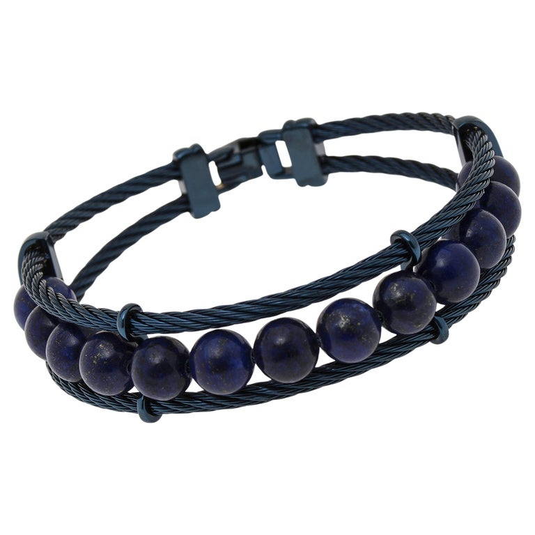 Alor Stainless Steel Lapis Layered Bracelet For Sale at 1stDibs