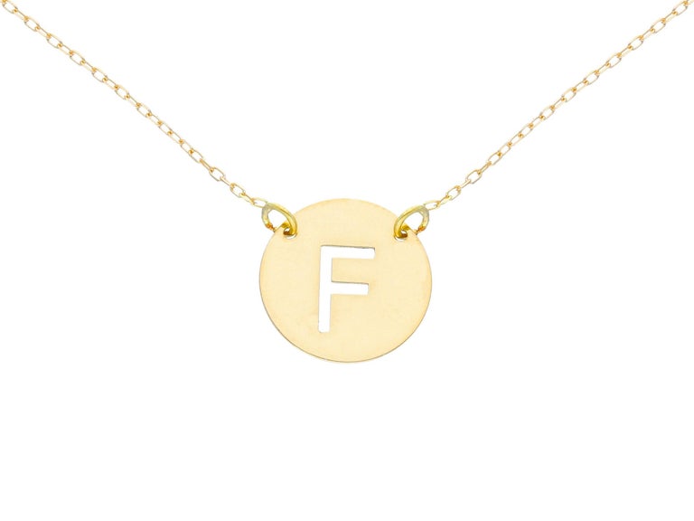 Alphabet Letter A 18k Gold Chain Pendant For Sale at 1stDibs
