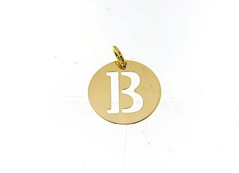 Alphabet Letter A 18k Yellow Gold Chain Pendant For Sale at 1stDibs