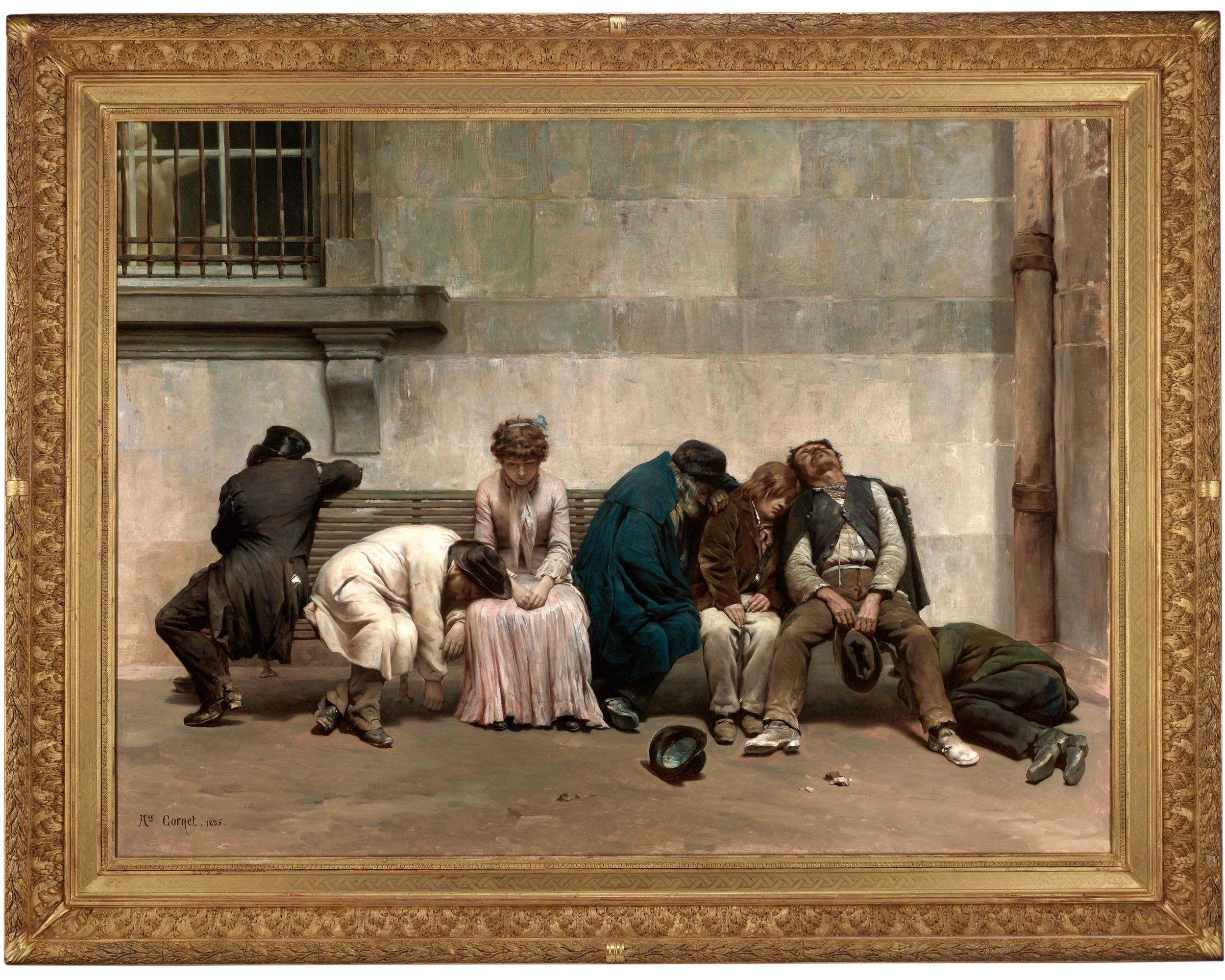 Alphonse Cornet - Le banc de la dèche au jardin du Louvre at 1stDibs ...