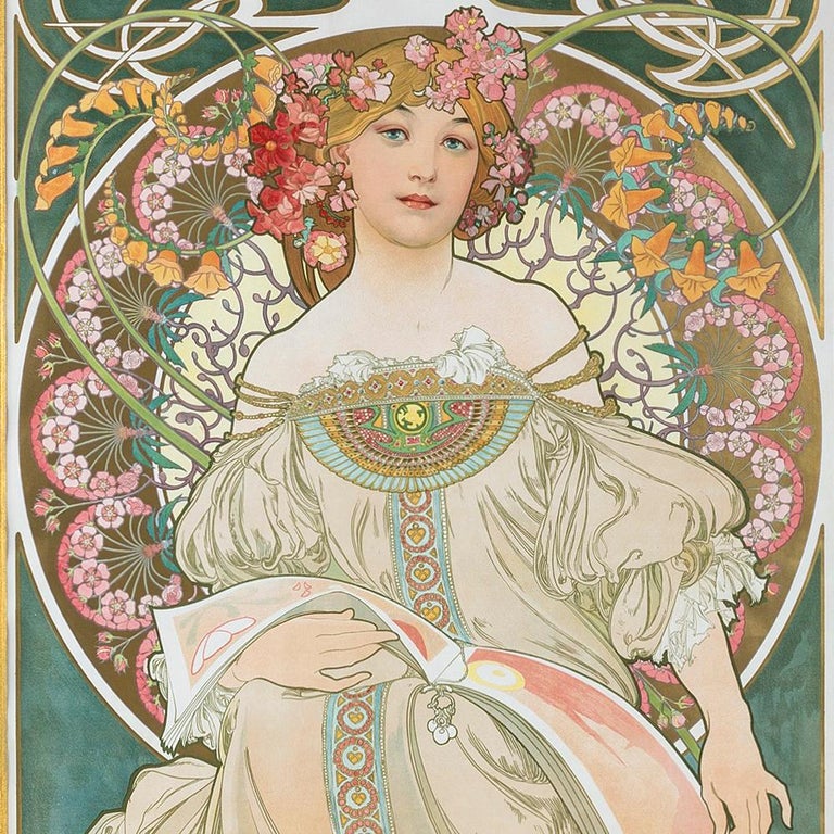 Alphonse Mucha "Reverie" Lithograph For Sale at 1stDibs