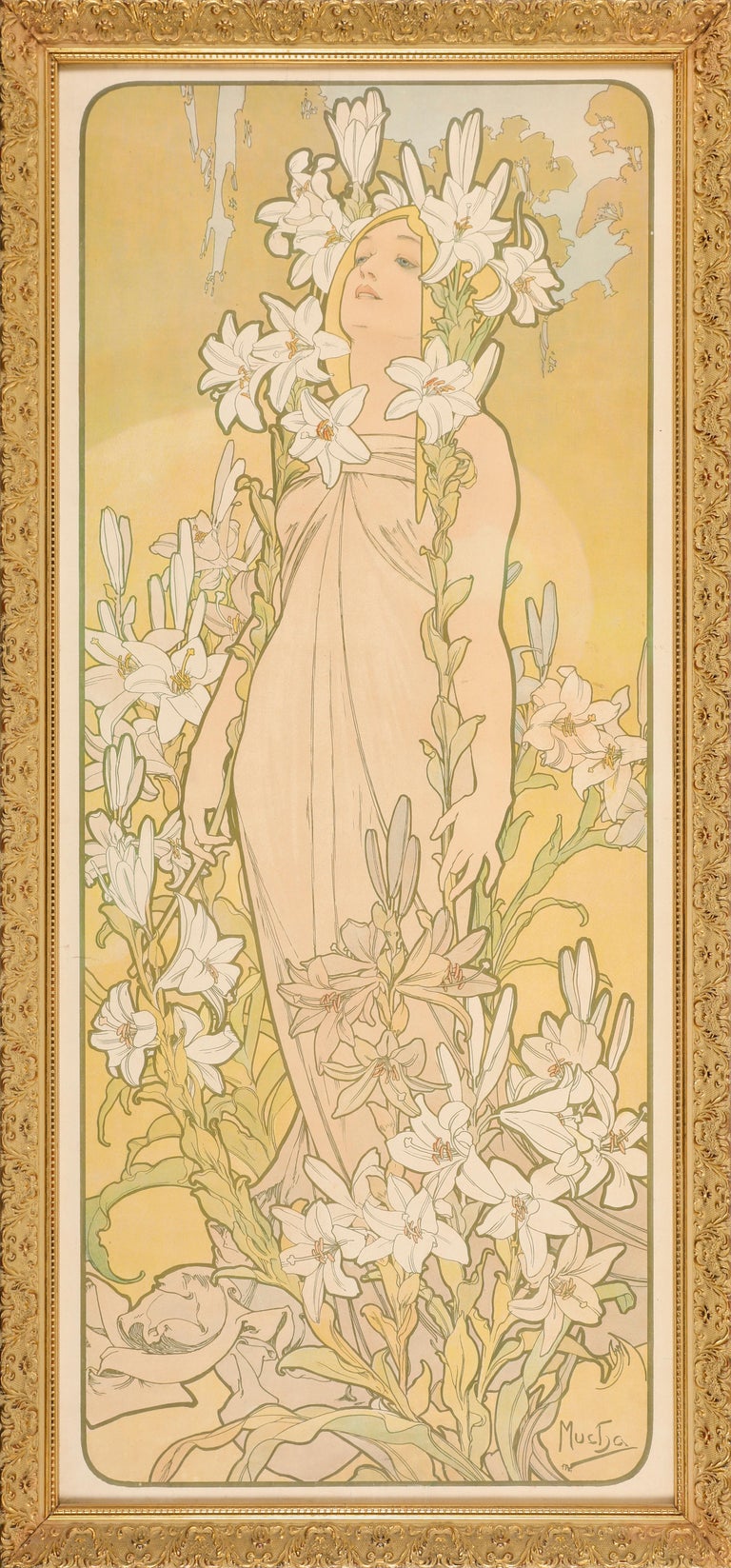 Alphonse Mucha - Alphonse Mucha -- The Flowers / Lily (Les Lys) 1898 For Sale at 1stDibs