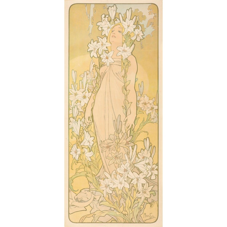 Alphonse Mucha - Alphonse Mucha -- The Flowers / Lily (Les Lys) 1898 ...