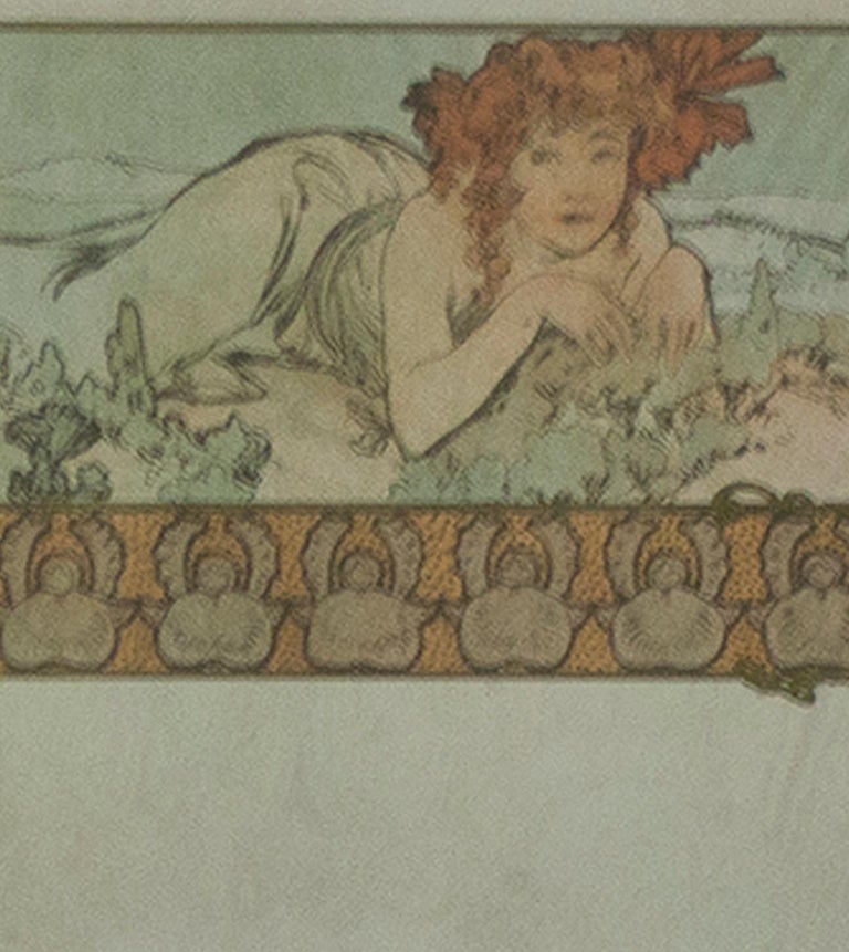 Alphonse Mucha - "Dream Weavers" and "Soul of the Land," Double-sided ...