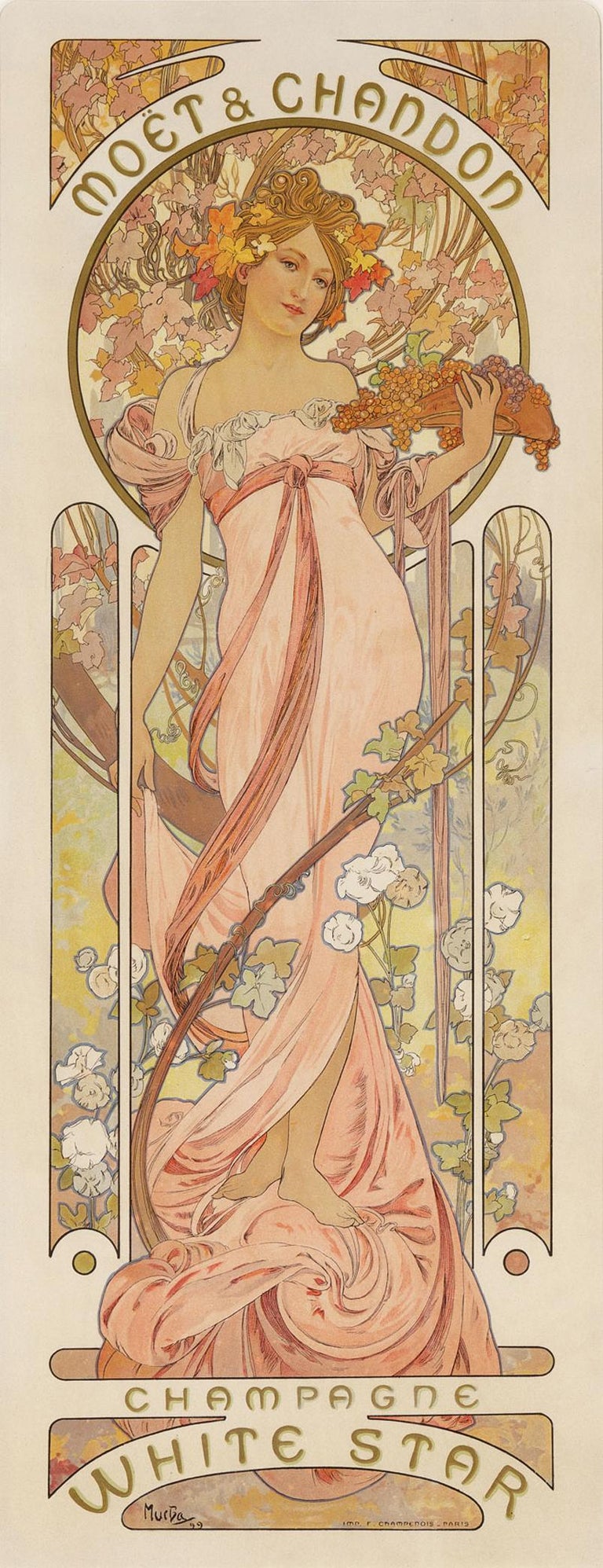 Alphonse Mucha - Moët and Chandon: Champagne White Star at 1stDibs