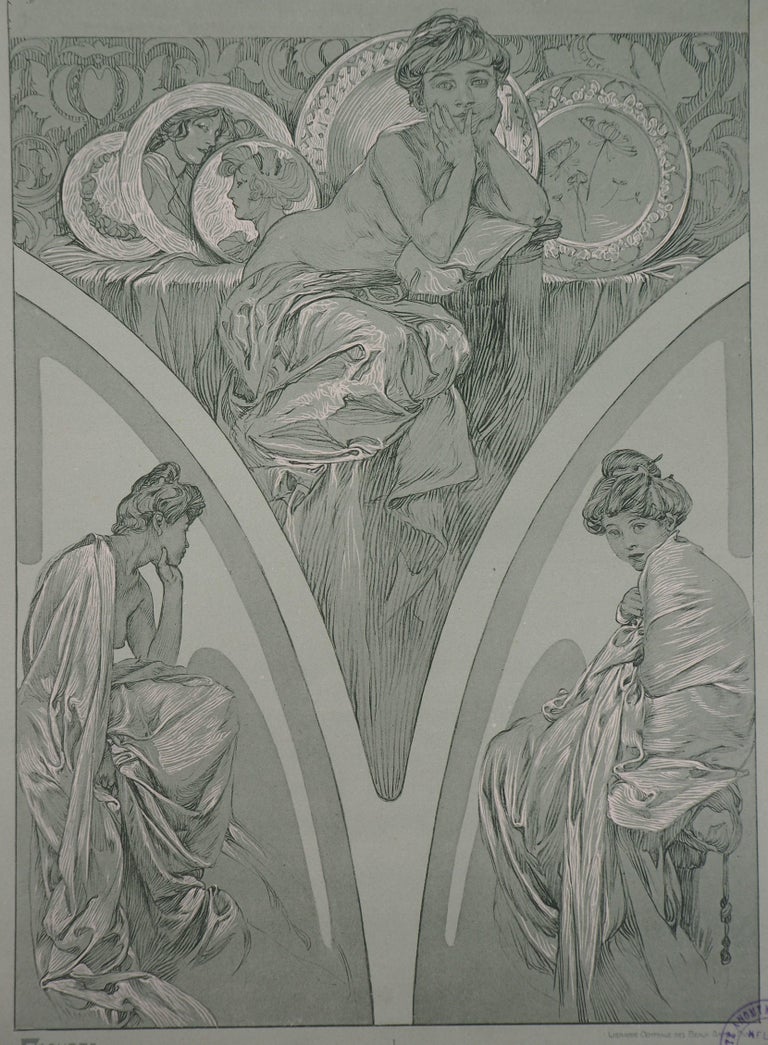 Alphonse Mucha - Thinking Women - Lithograph 1902 at 1stDibs | alphonse ...