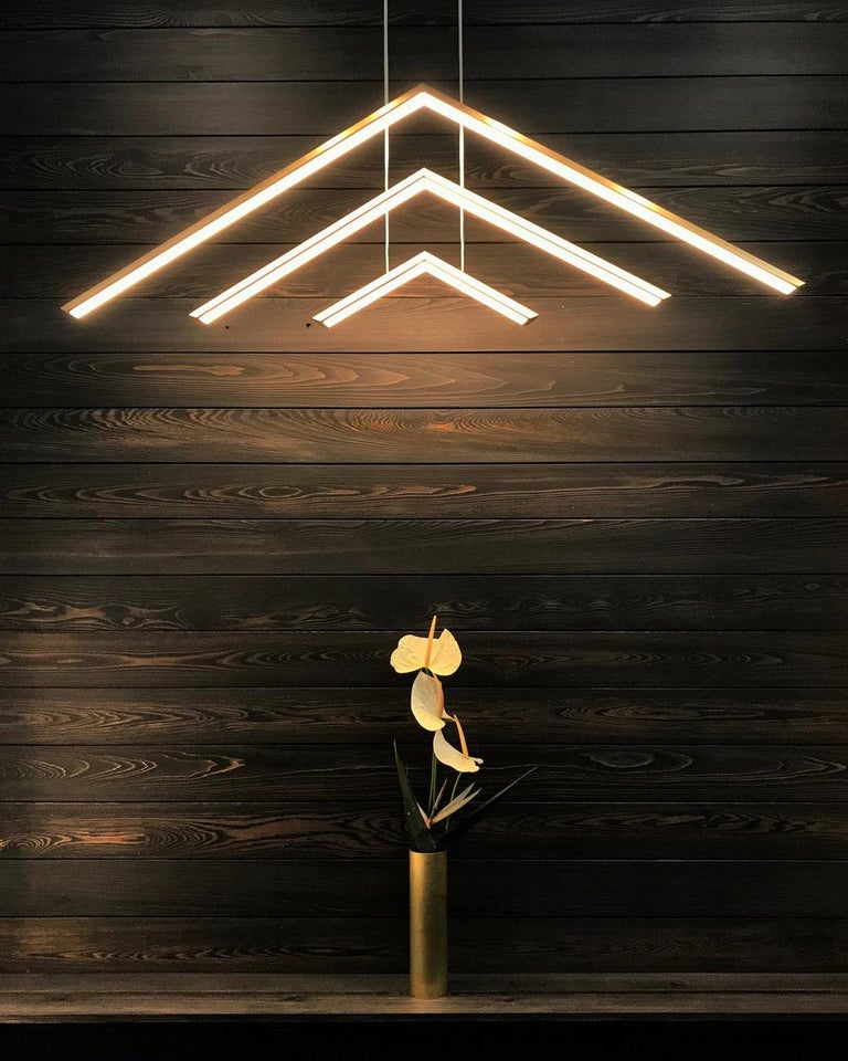 Alpine APC60 Contemporary Geometric Modern LED Chandelier Light Fixture ...