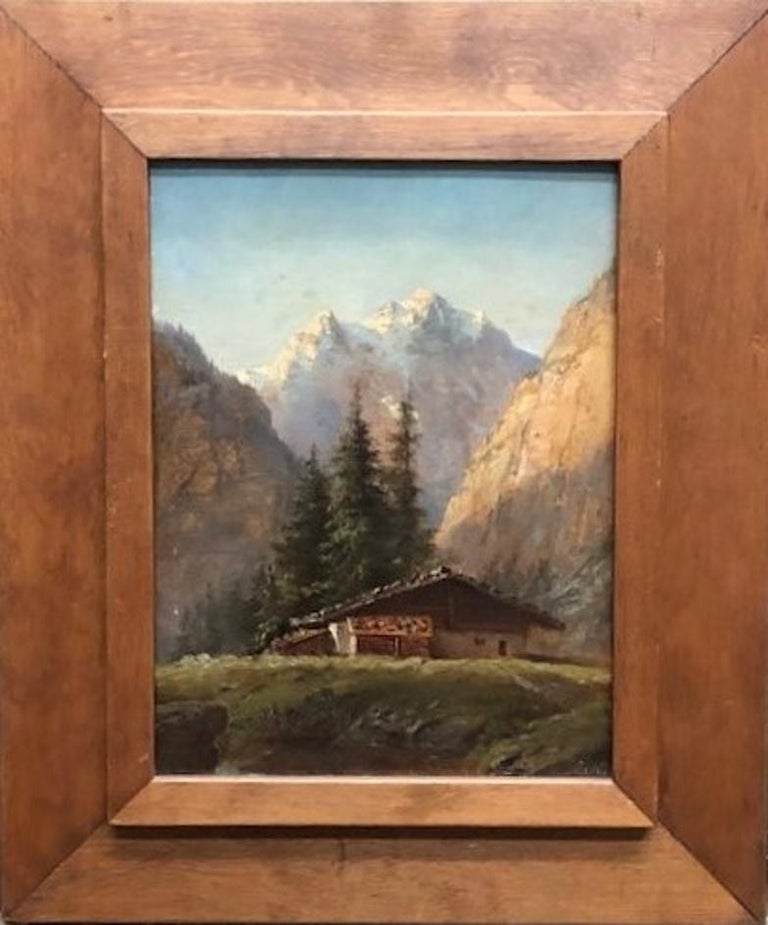 Alpine Landscape, Austrian Romantic O/C Painting, Ca. 1910 For Sale at ...