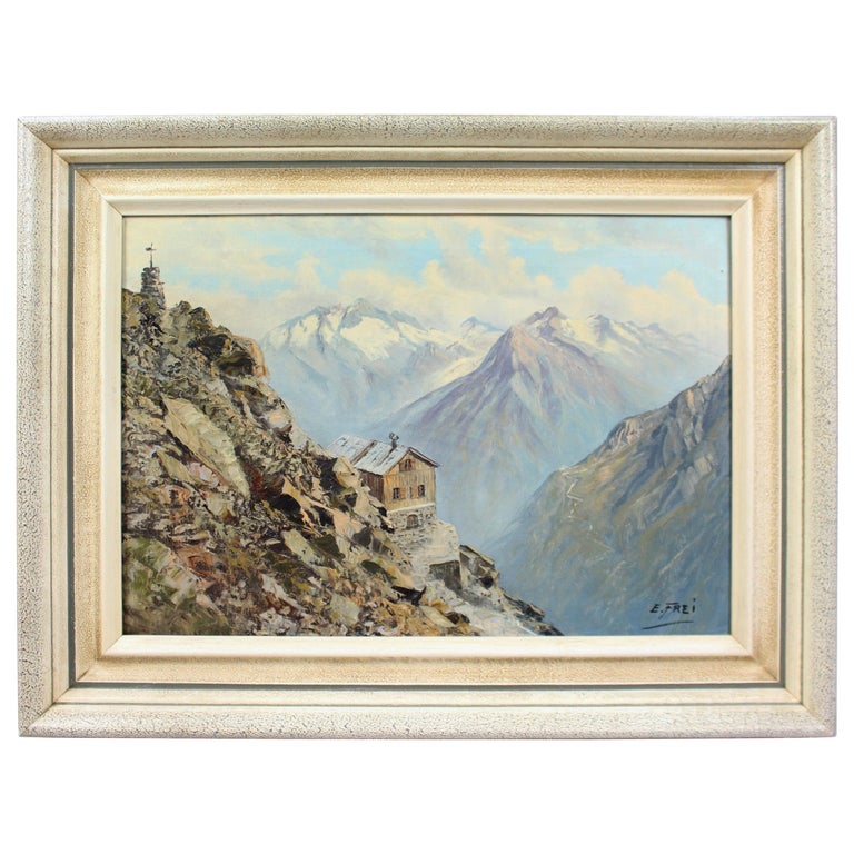 Alpine Landscape by Emil Frei 'Swiss, 1882–1955' Oil on Canvas For Sale ...