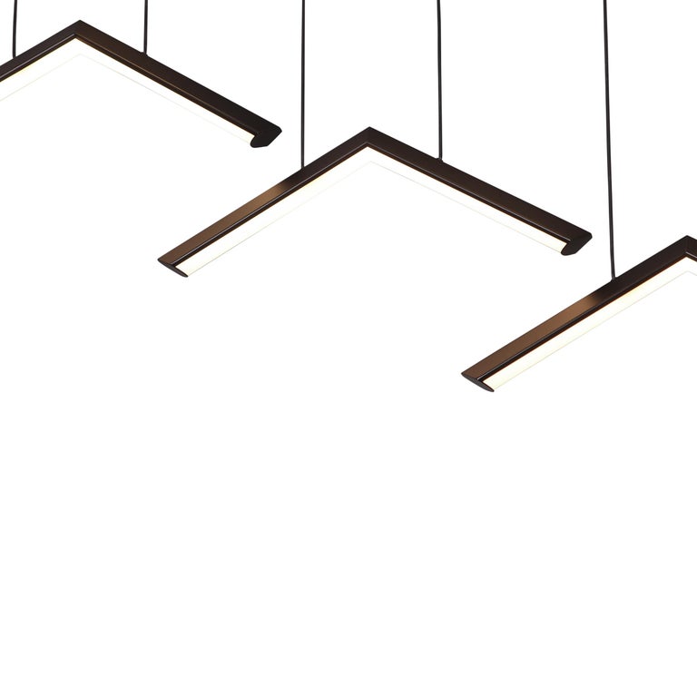 ALPINE V Geometric Modern LED Linear Chandelier Light Fixture For Sale ...