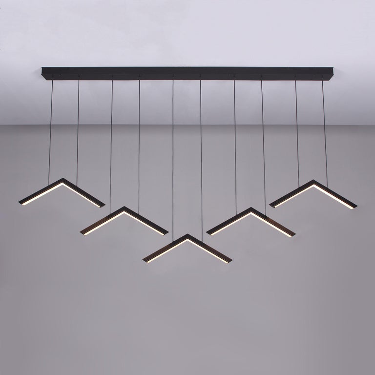 ALPINE V Geometric Modern LED Linear Chandelier Light Fixture For Sale ...