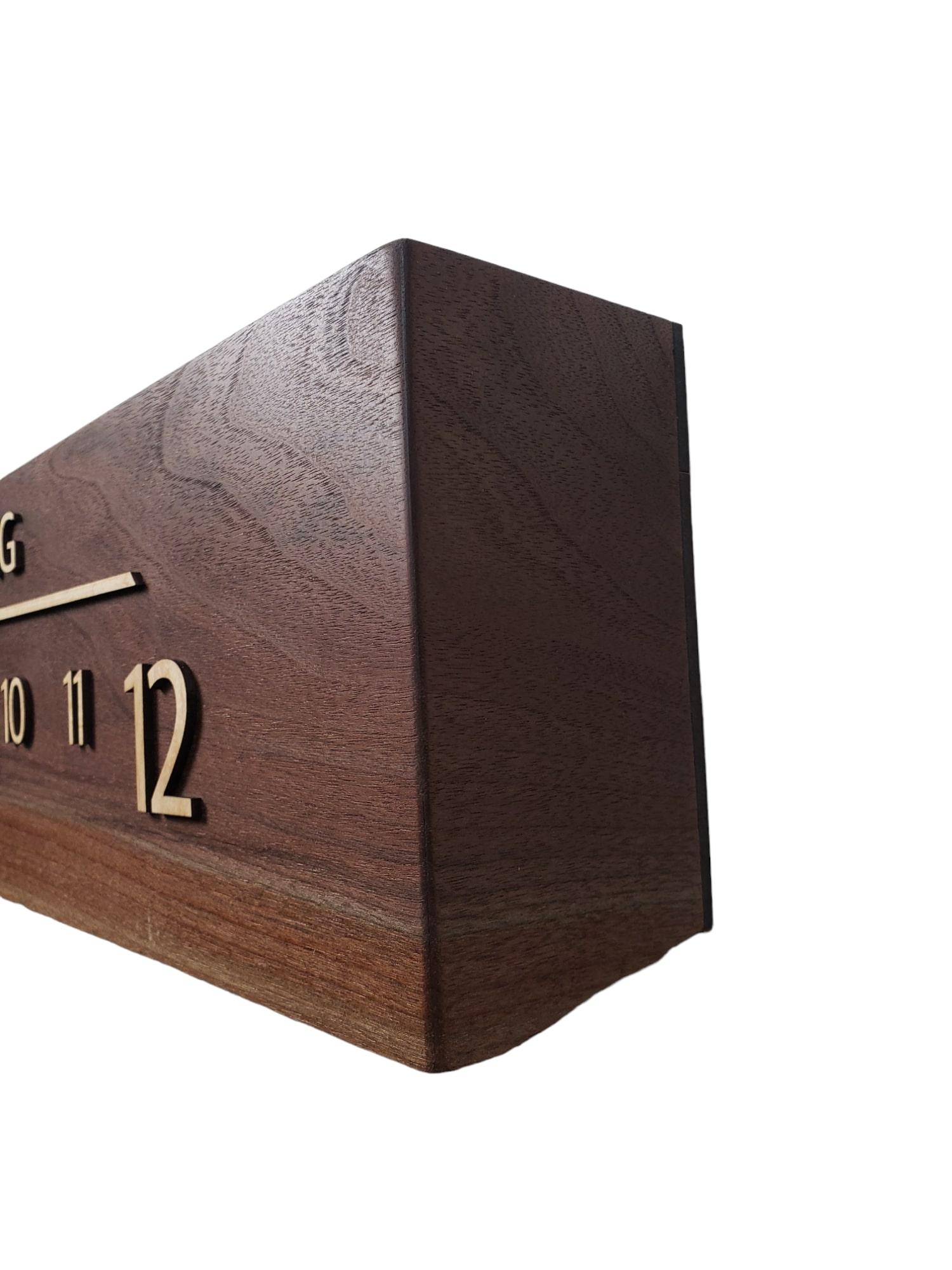 Altair: 5-Foot Walnut and Maple Linear Clock For Sale at 1stDibs