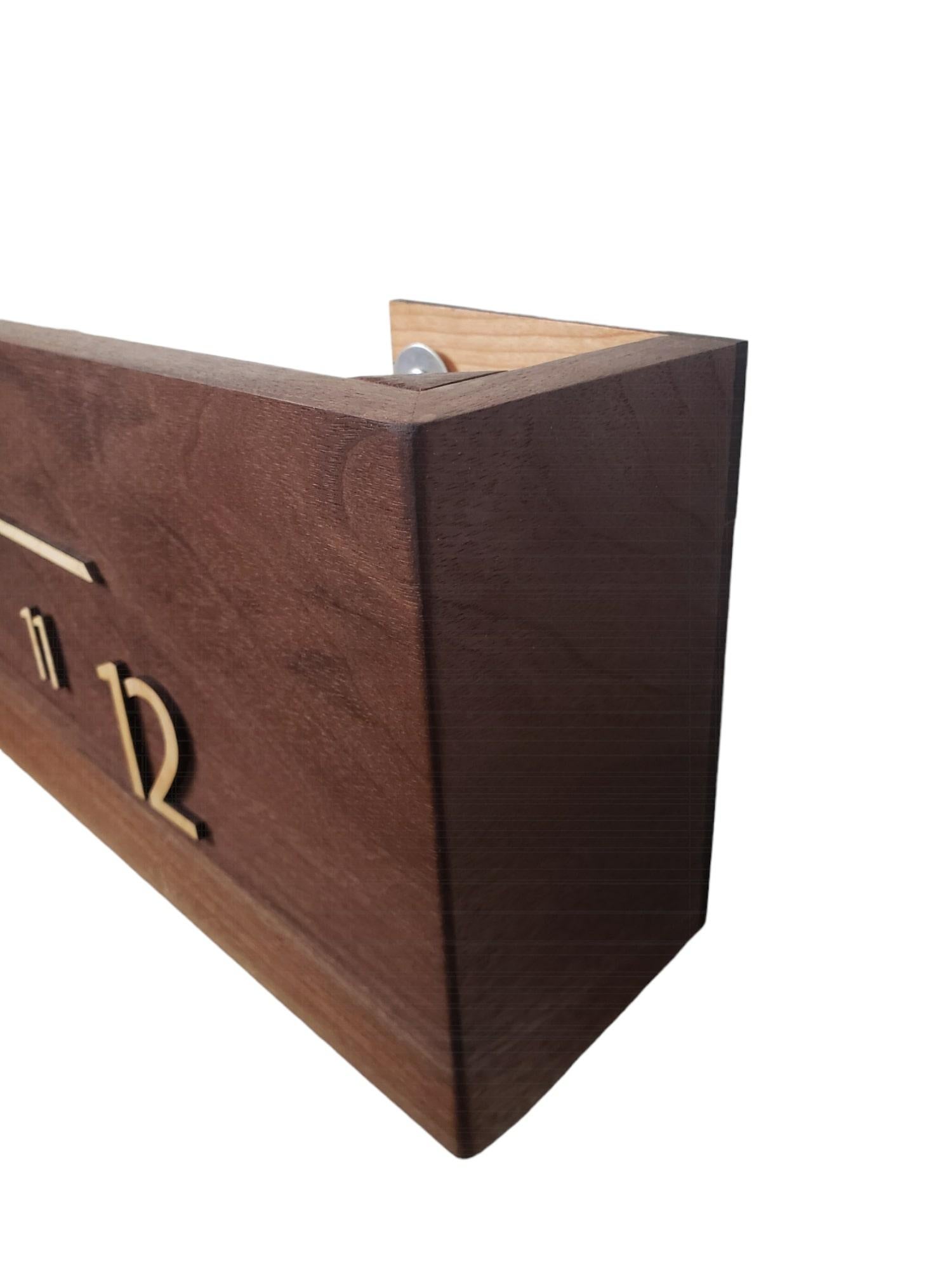 Altair: 5-Foot Walnut and Maple Linear Clock For Sale at 1stDibs