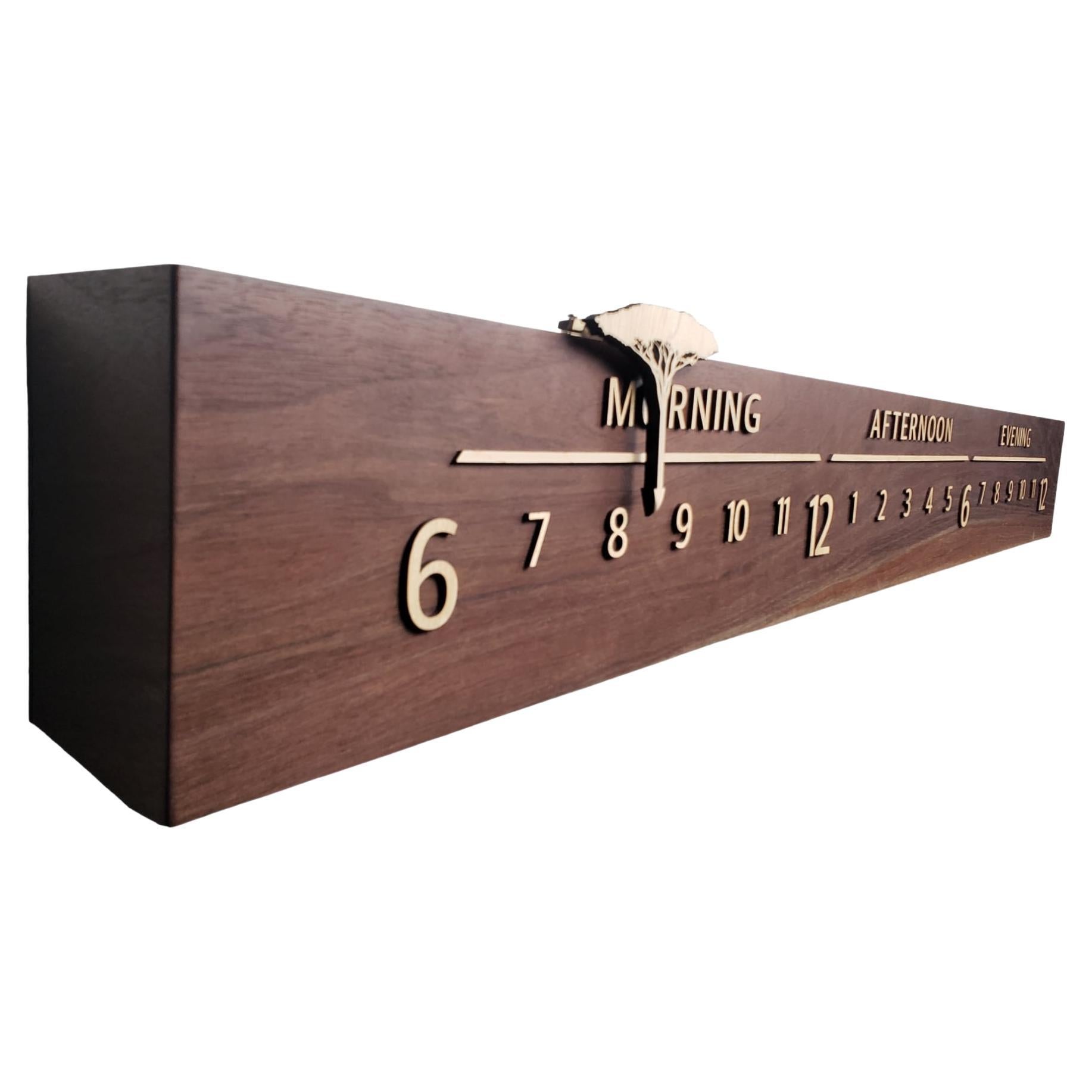 Altair: 5-Foot Walnut and Maple Linear Clock For Sale at 1stDibs