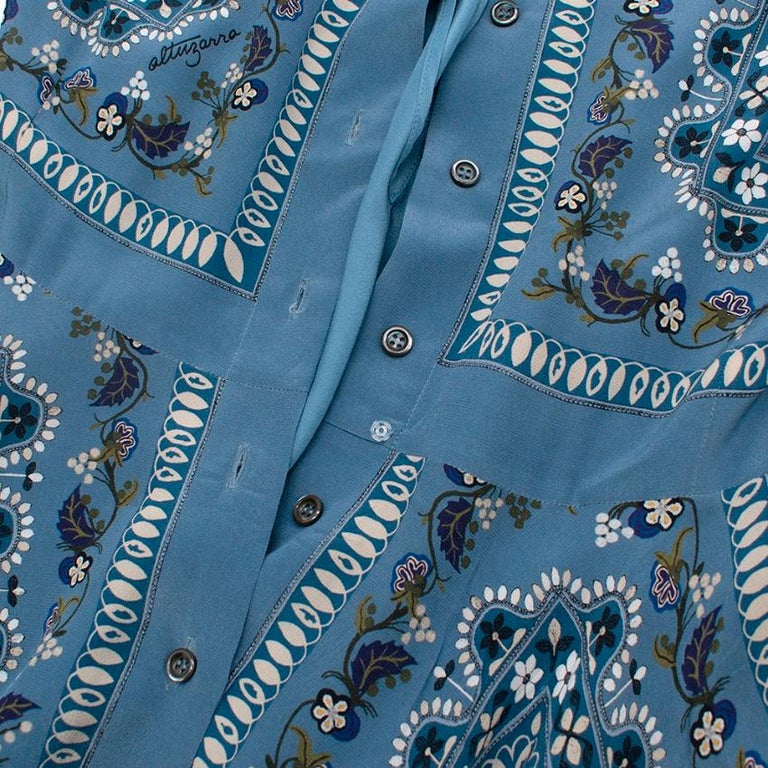Altuzarra Blue Multi-Print Shirt Midi Dress - Size US 4 at 1stDibs ...