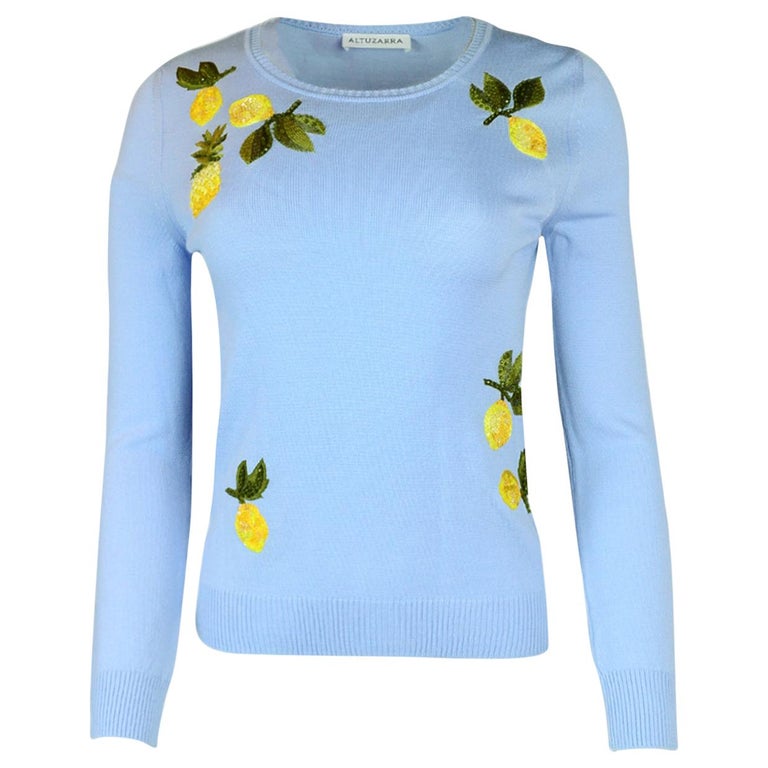Altuzarra Lemon Embroidered Lightweight Sweater sz XS at 1stDibs