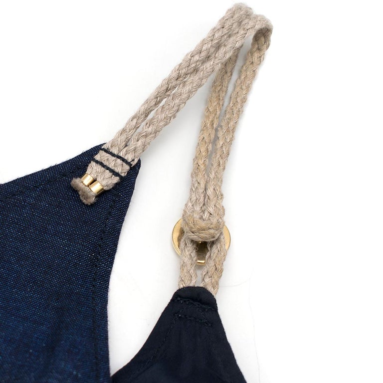 Altuzarra linen navy isar dress - Size US 4 For Sale at 1stDibs