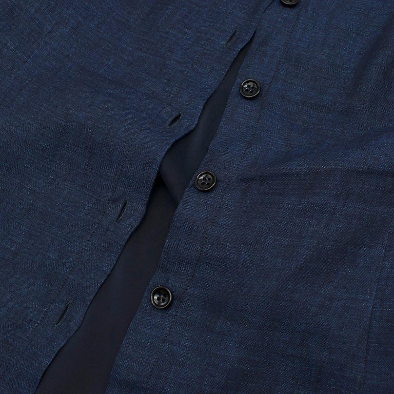 Altuzarra linen navy isar dress - Size US 4 For Sale at 1stDibs