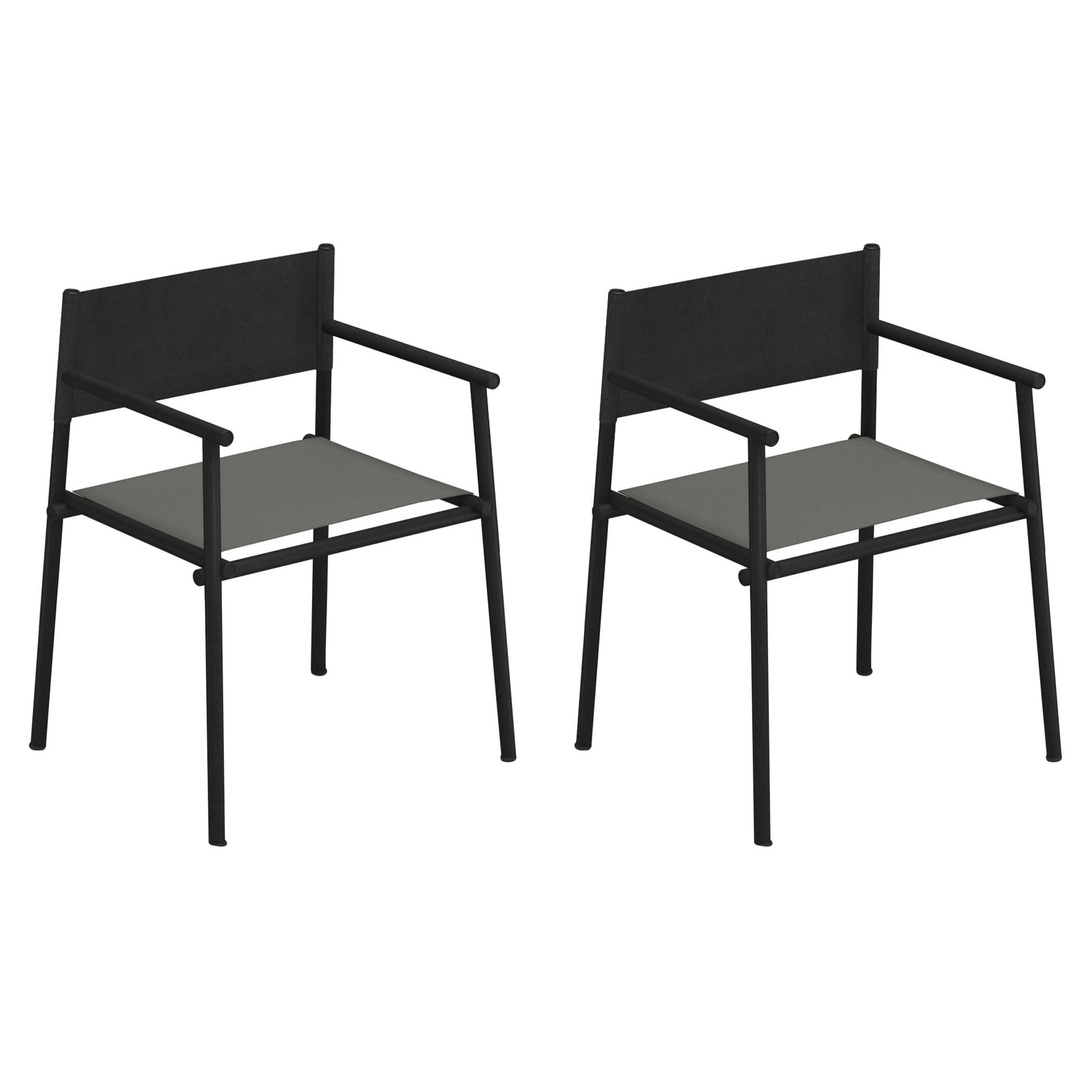 Aluminium/ Eco-Leather/Emu-Tex EMU Terramare Armchair, Set of 2 Items ...