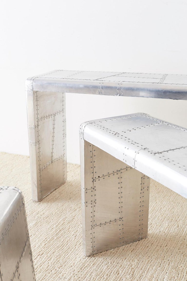 Aluminum Vintage Aircraft Aviation Style Nest of Tables at 1stDibs