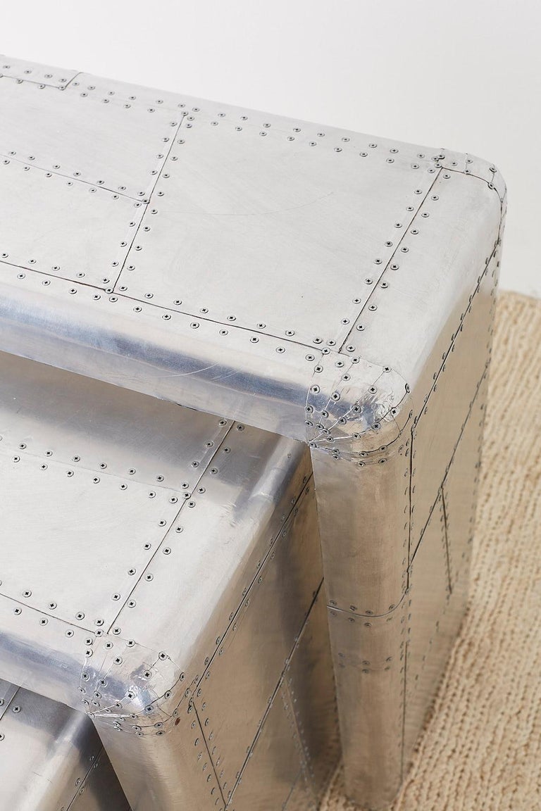Aluminum Vintage Aircraft Aviation Style Nest of Tables at 1stDibs