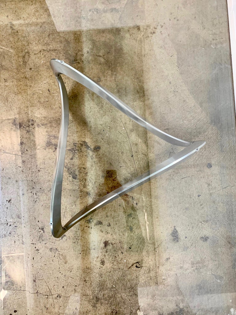 Aluminum and Glass Snake Coffee Table by Knut Hesterberg for Ronald ...