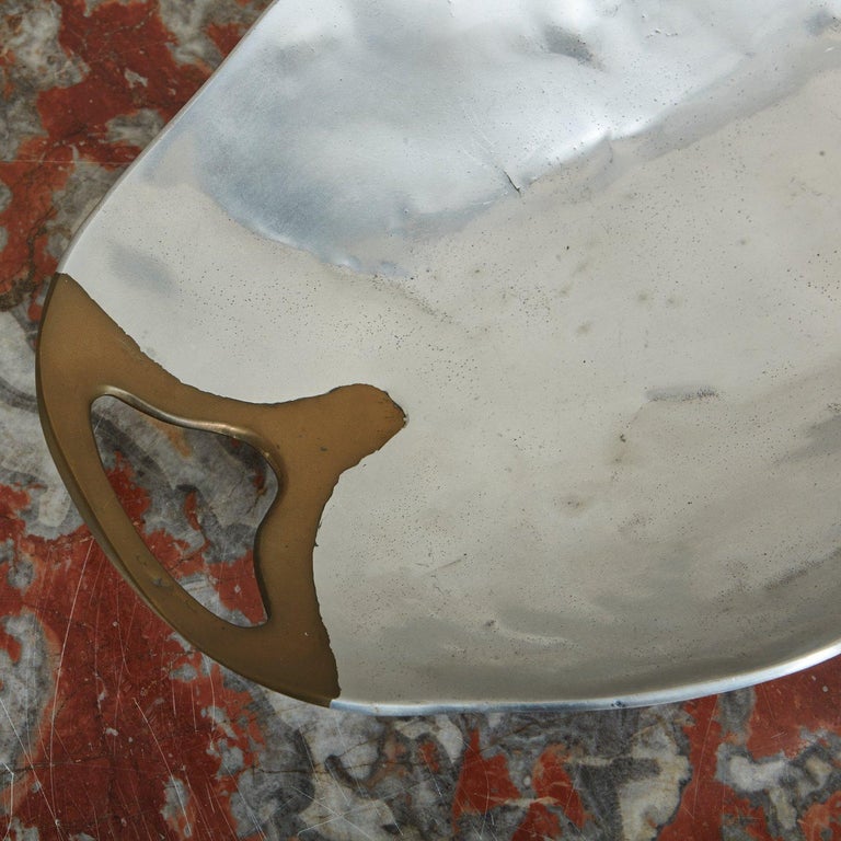 Aluminum + Brass Oval Tray by David Marshall, Spain 1980s For Sale at ...