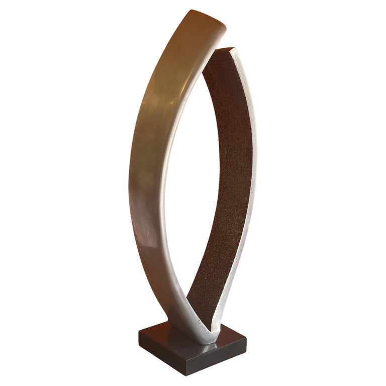 Aluminum Cast Abstract Sculpture "Introspect" on Marble Base by James C ...