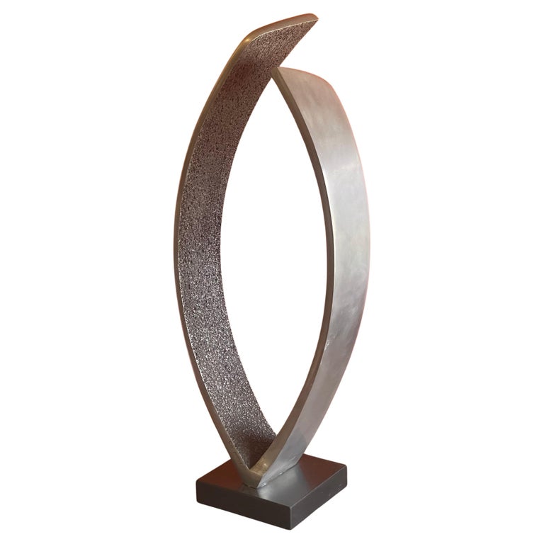 Aluminum Cast Abstract Sculpture "Introspect" on Marble Base by James C ...