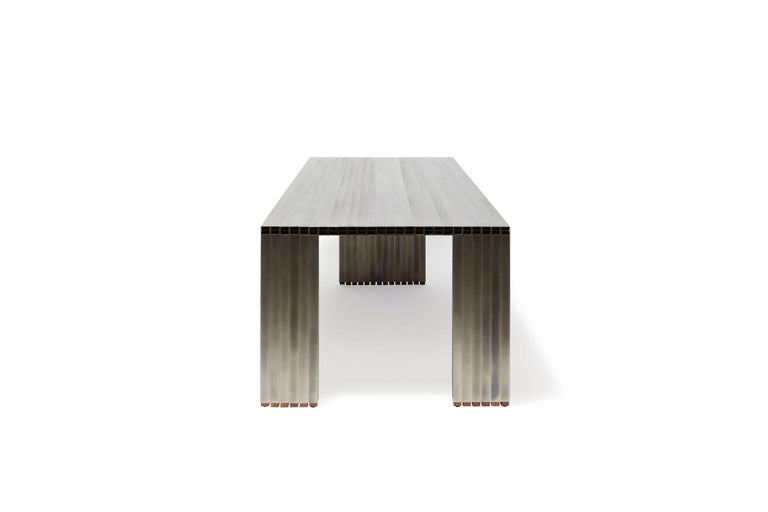 Aluminum Compression Table in Antique Nickel For Sale at 1stDibs