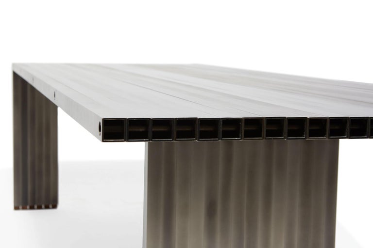 Aluminum Compression Table in Antique Nickel For Sale at 1stDibs
