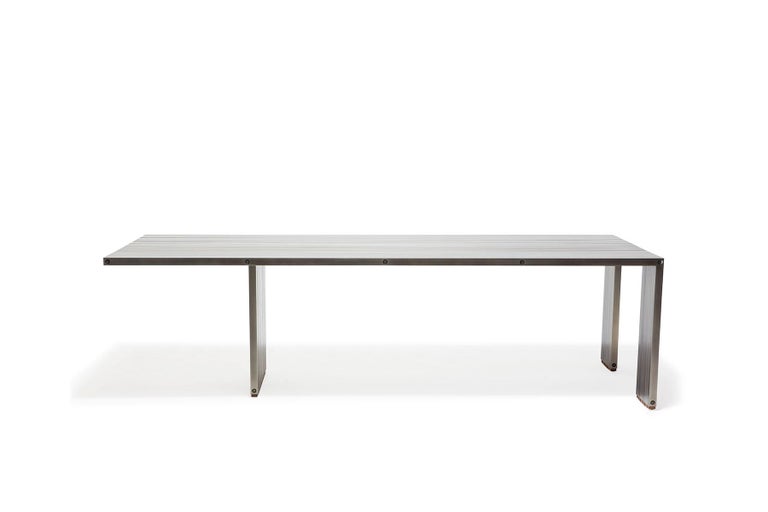 Aluminum Compression Table in Antique Nickel For Sale at 1stDibs