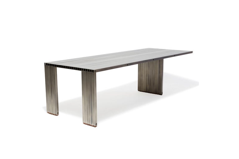 Aluminum Compression Table in Antique Nickel For Sale at 1stDibs