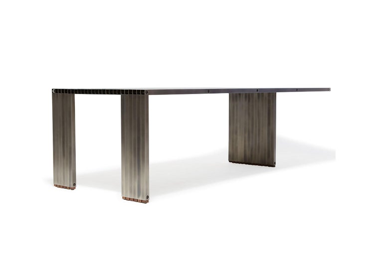 Aluminum Compression Table in Antique Nickel For Sale at 1stDibs