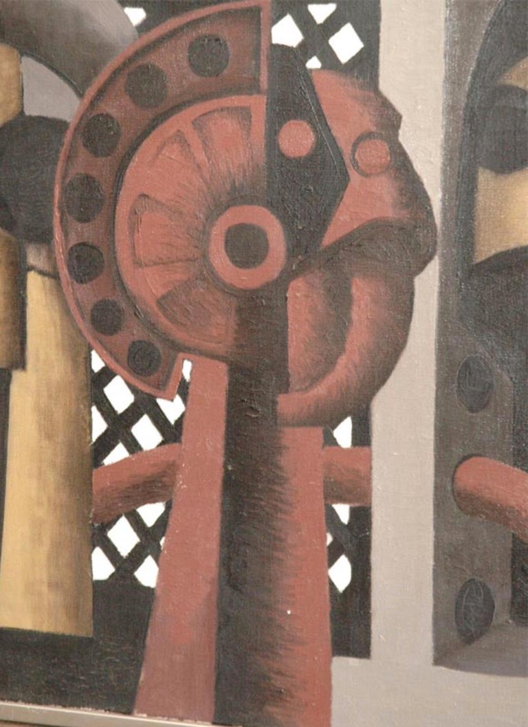 Aluminum Framed Cubist Composition by Jose Herrera For Sale at 1stDibs