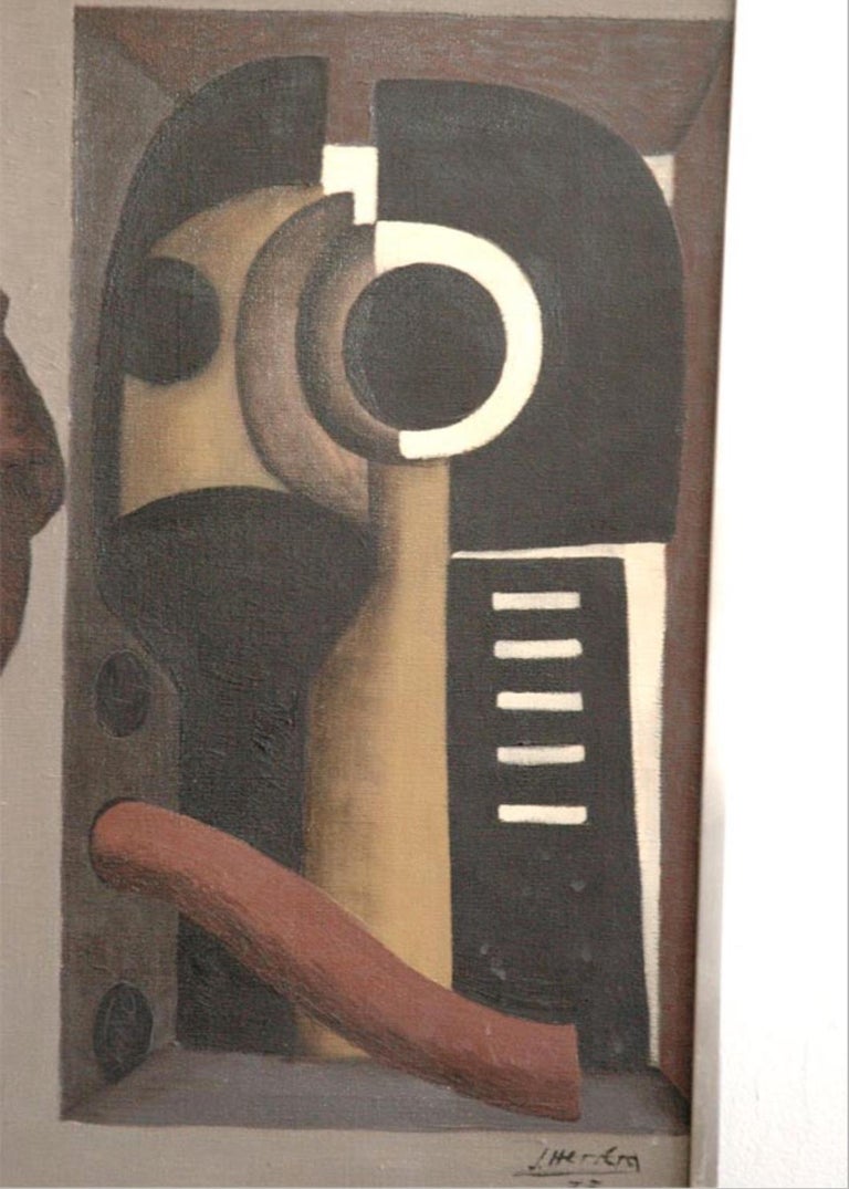 Aluminum Framed Cubist Composition by Jose Herrera For Sale at 1stDibs
