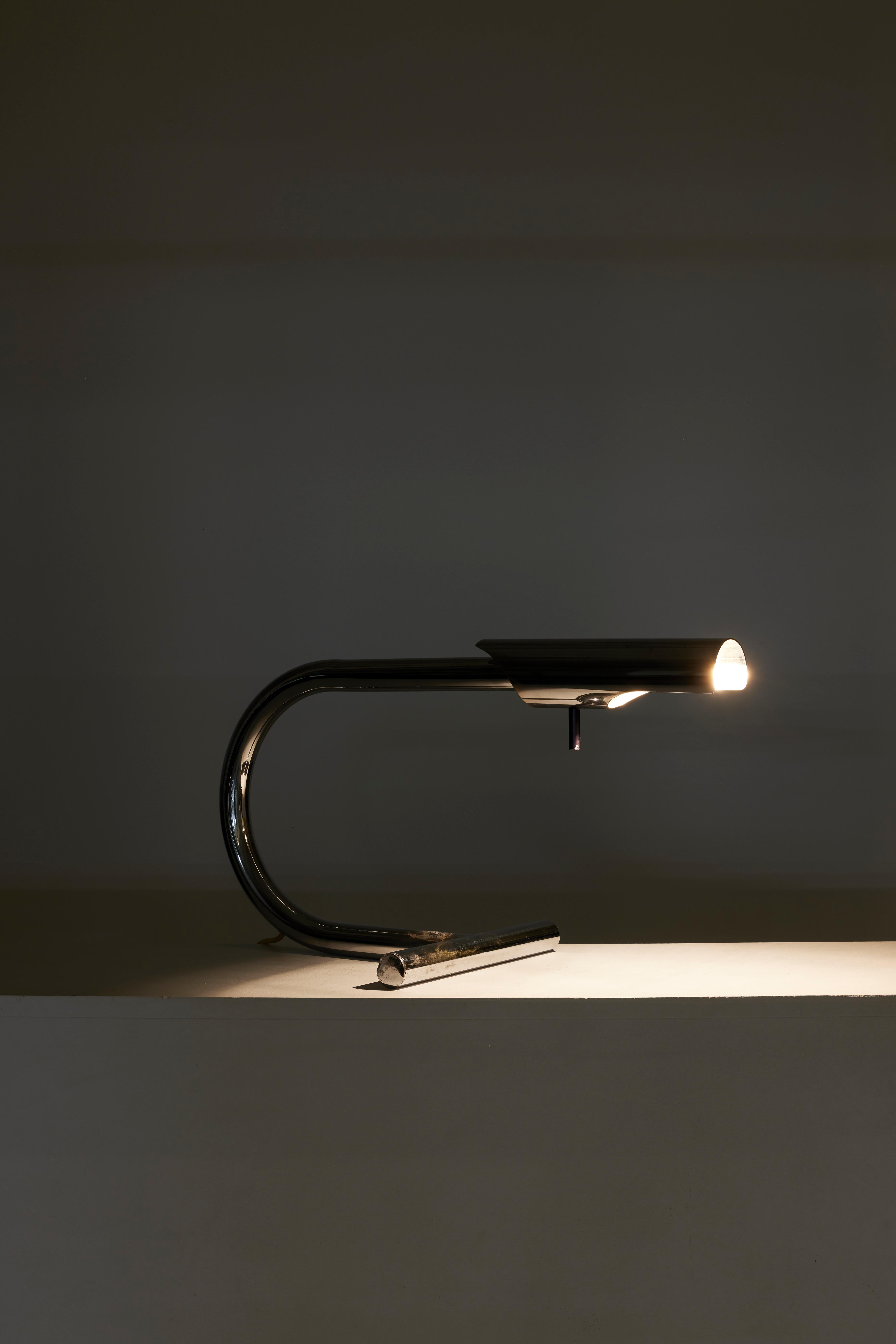 Aluminum lamp by Etienne Fermigier at 1stDibs