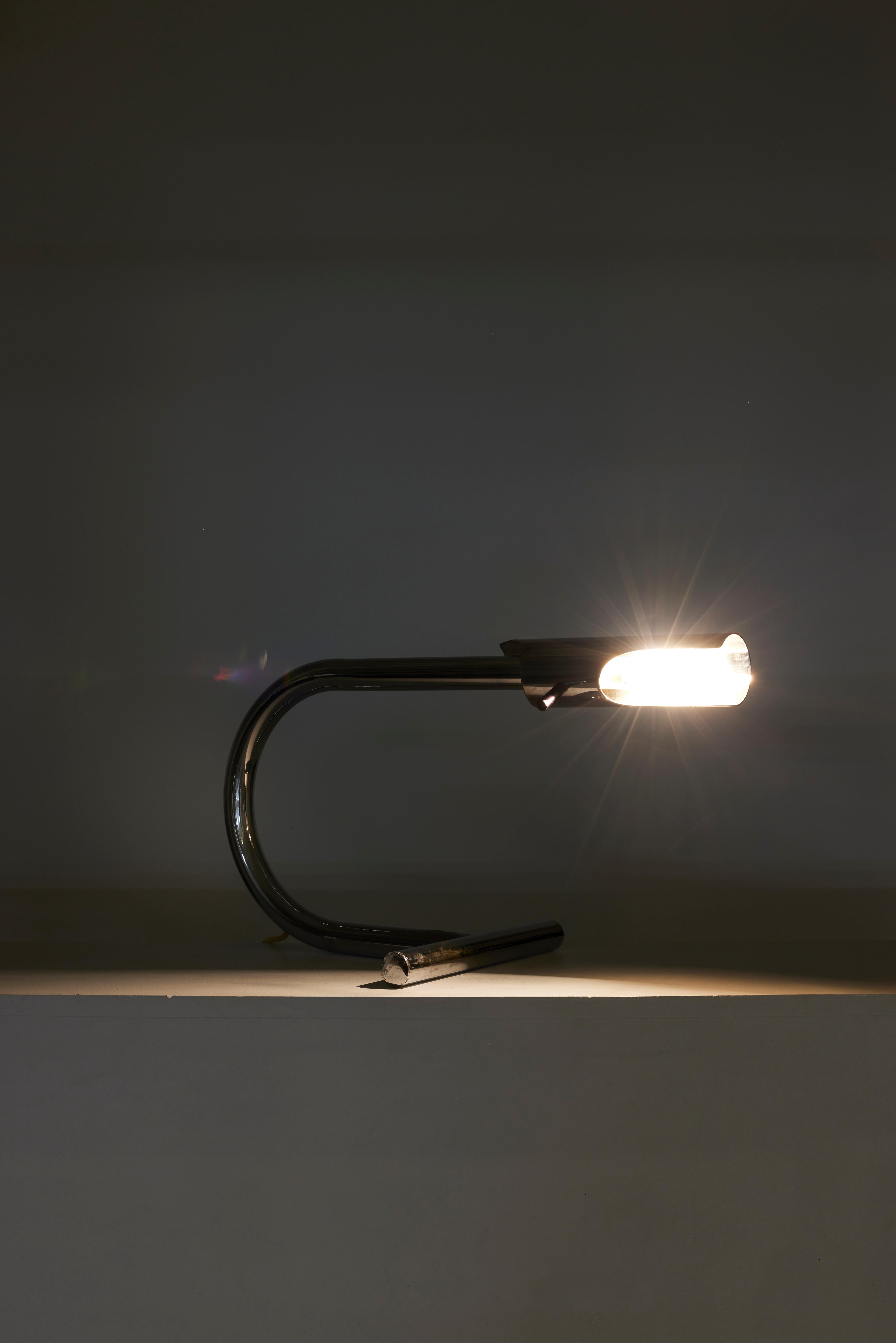 Aluminum lamp by Etienne Fermigier at 1stDibs