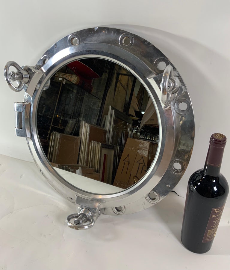 Aluminum Ship's Porthole Mirror For Sale at 1stDibs