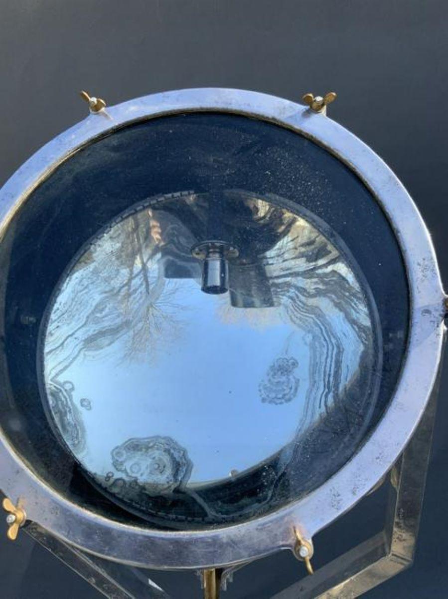 Aluminum Ship's Spotlight On Pedestal For Sale at 1stDibs | ship spotlight