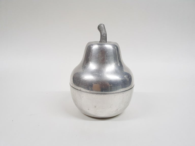Aluminum Silver Pear Shaped Ice Bucket, 1970's For Sale at 1stDibs