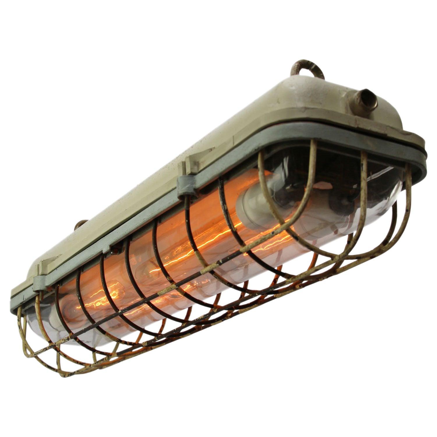 Aluminum Vintage Industrial Glass Cover Pendant Light at 1stDibs