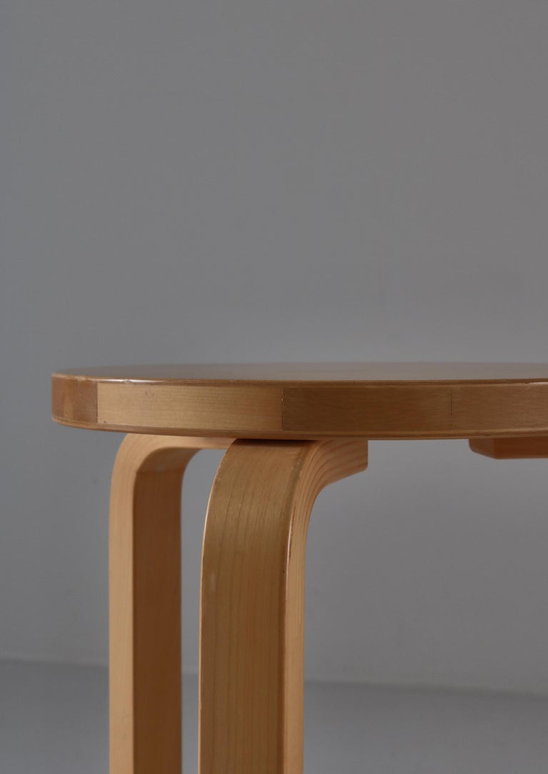Alvar Aalto 7 Vintage L-Leg Stools Model 60 in Birch, 1970s Artek ...