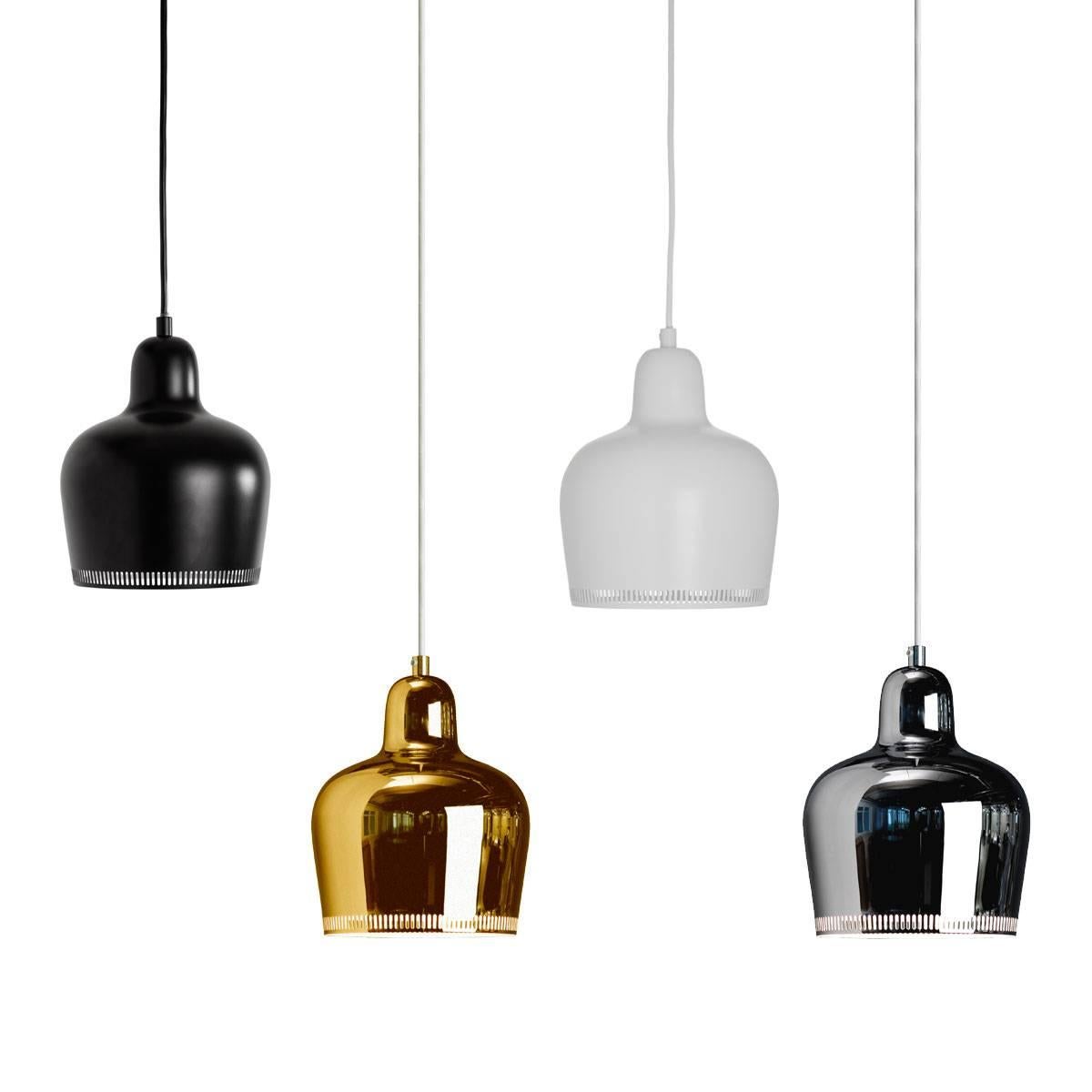 Alvar Aalto A330S 'Golden Bell' White Pendant Light for Artek For Sale ...