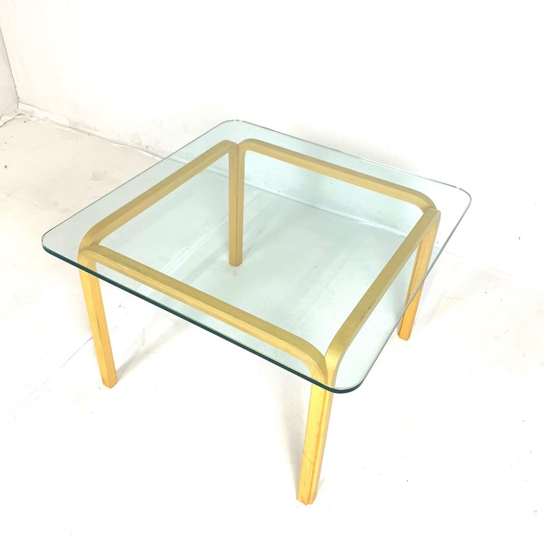 Alvar Aalto Artek Y805 Glass and Bentwood Birch Coffee or Cocktail ...