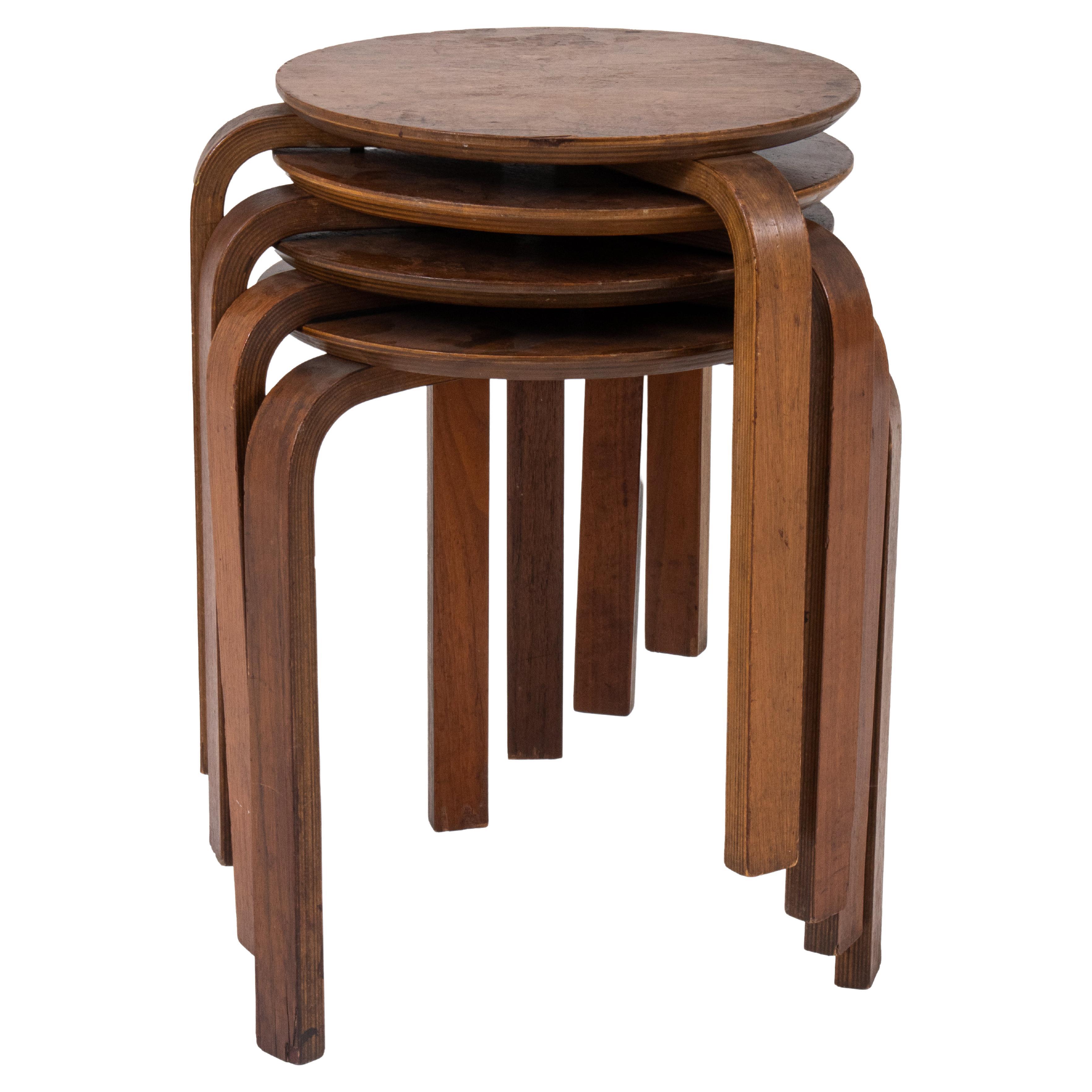 Danish Stacking Stools style of Alvar Aalto at 1stDibs