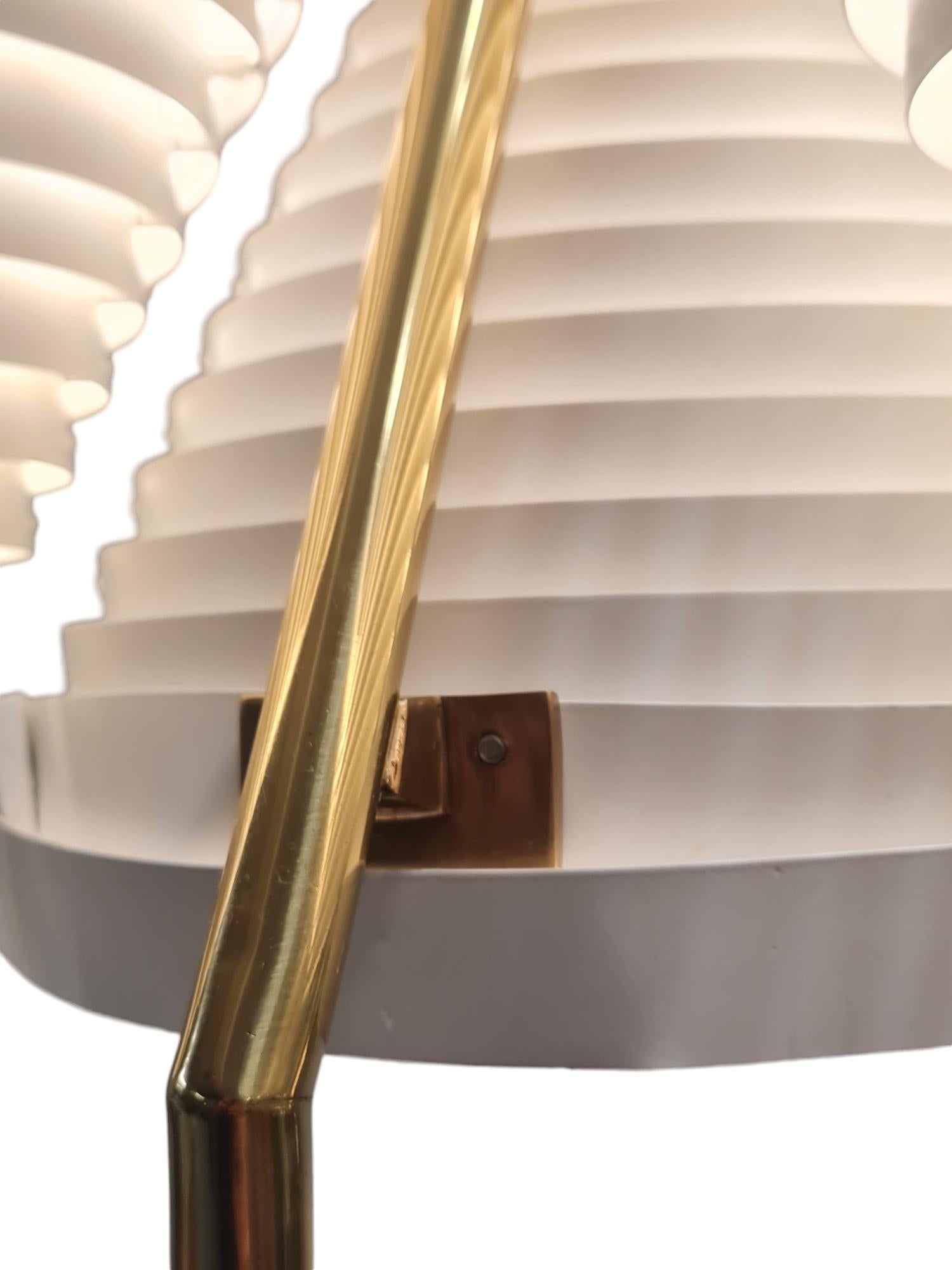 Alvar Aalto Floor Lamp Model A809 in White and Black Leather ...